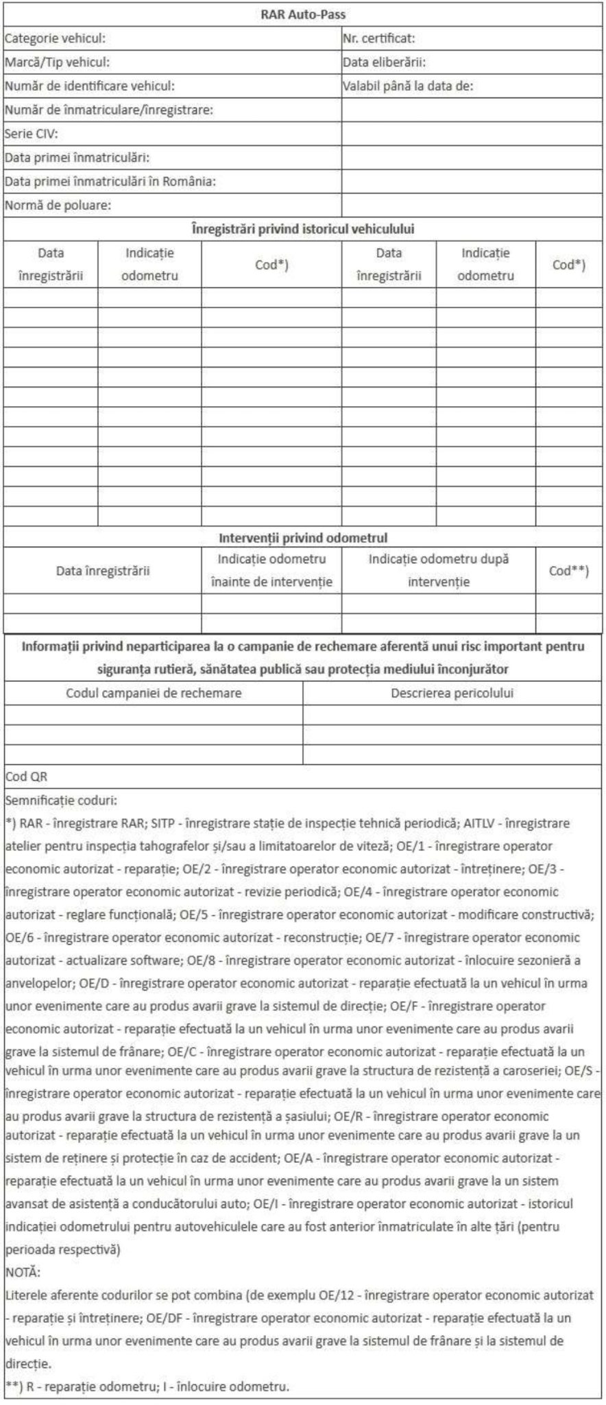 Certificatul RAR – Autopass | AutoTehnica
